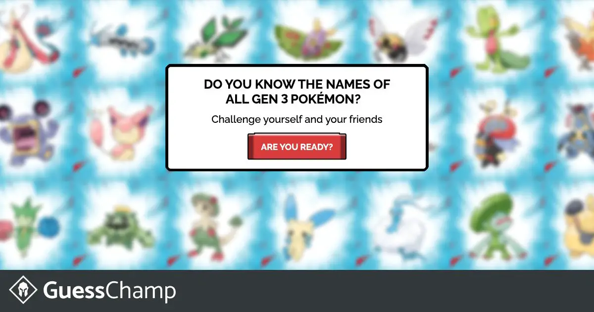 Pokémon Gen 3 names quiz. Can you name them all?